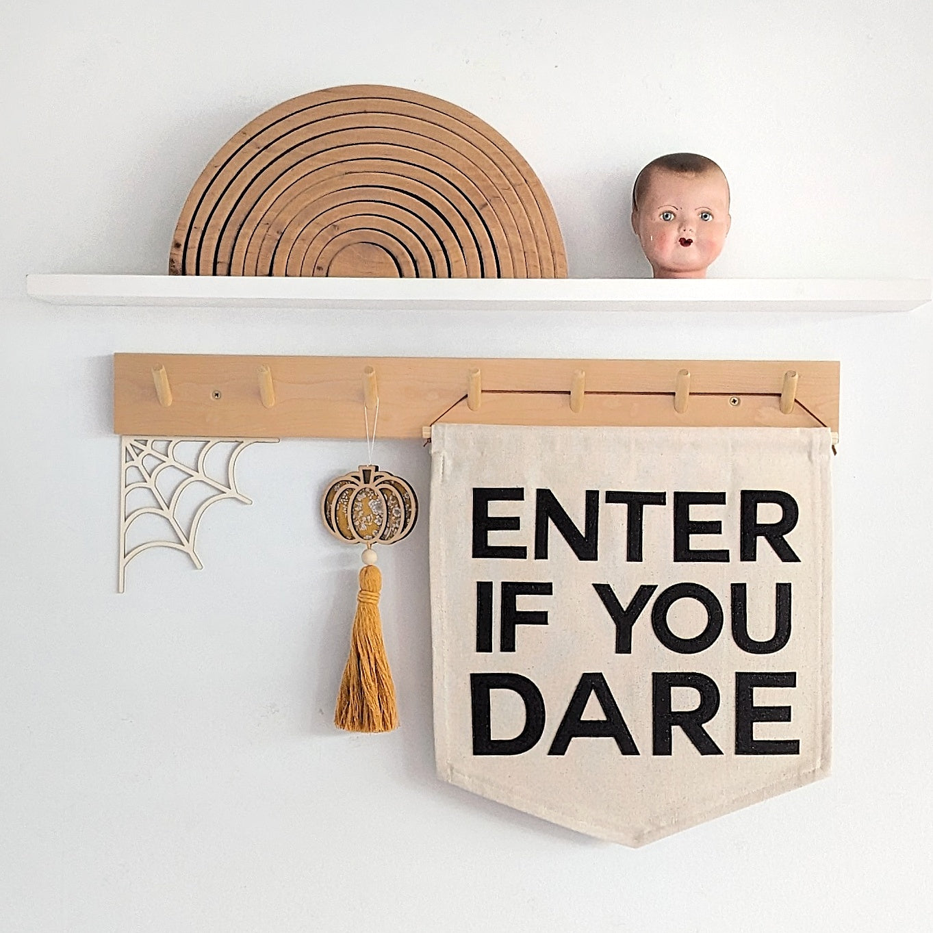 Enter if you Dare banner, wall hanging in glittery black text – Happy ...