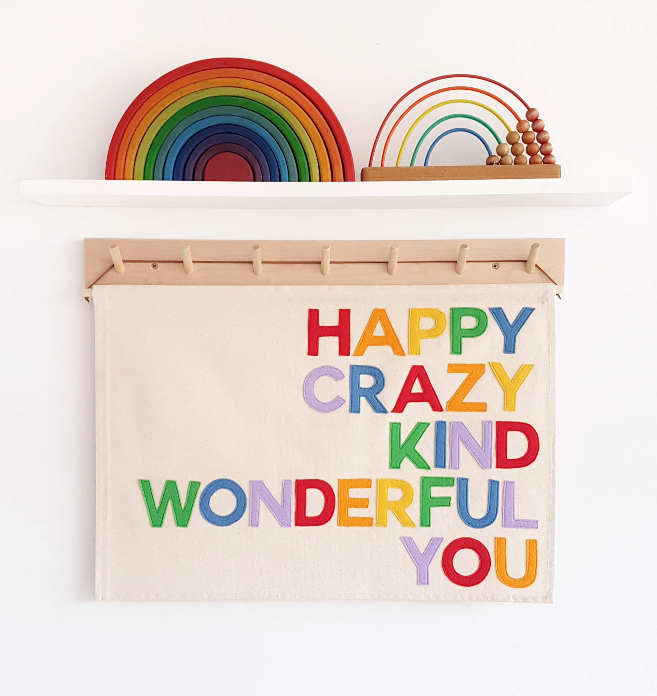 Happy crazy kind wonderful you wall hanging – Happy Sunday Studio