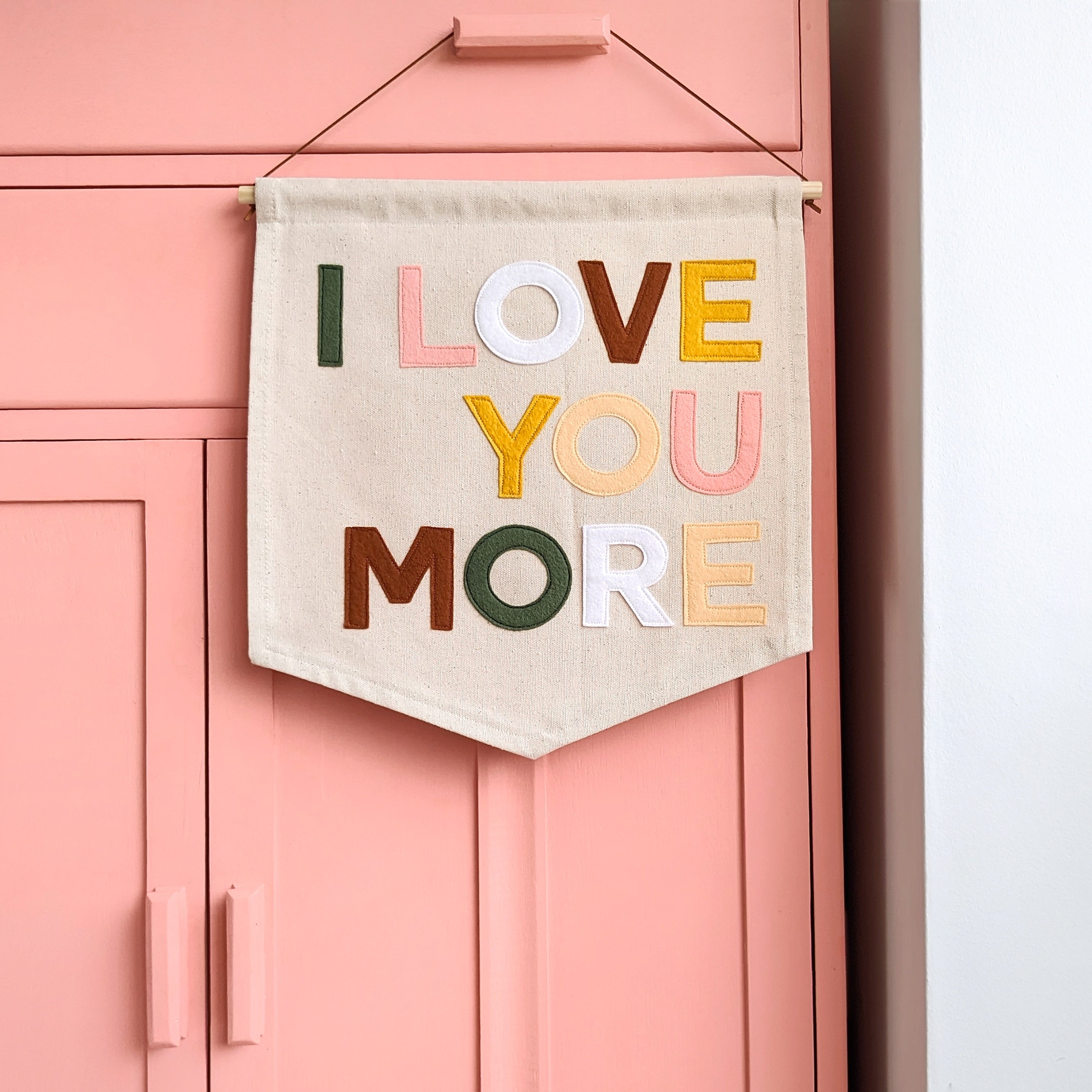 I Love You More banner in custom colours – Happy Sunday Studio